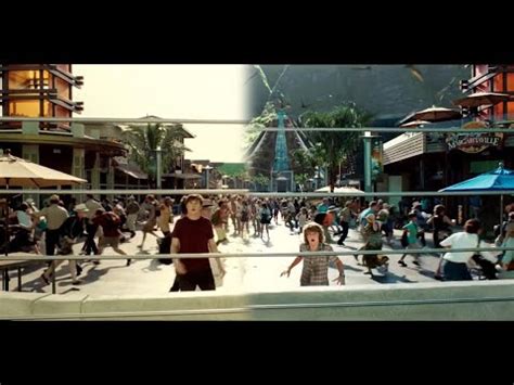 Jurassic World Scene Withwithout Cgi Main Street Attack Youtube