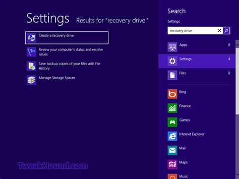 Create Windows Recovery Media TweakHound