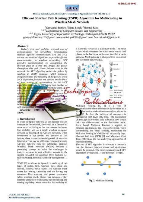 Pdf Efficient Shortest Path Routing Espr Algorithm For Multicasting