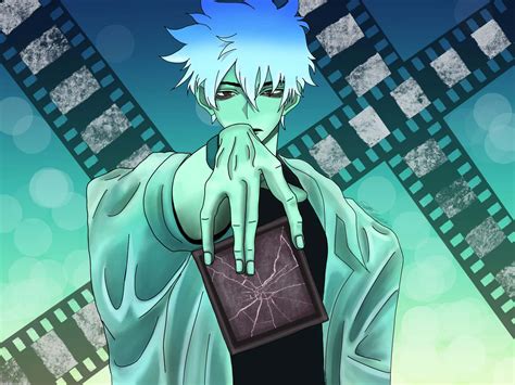 Download Mysterious Blue Haired Anime Character Wallpaper