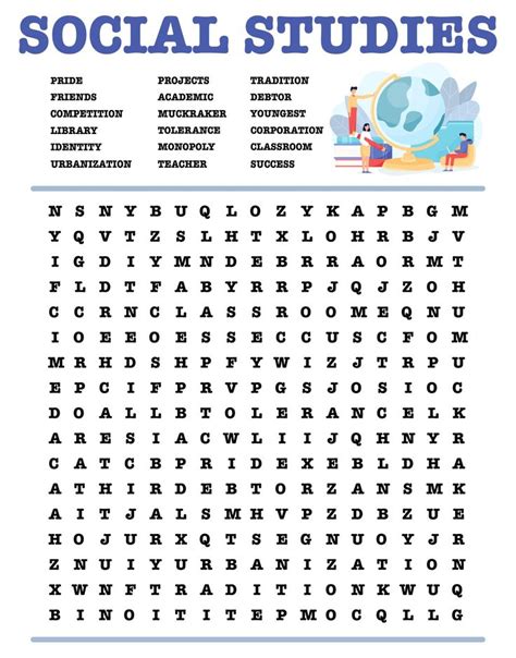 Social Studies Word Search Printable Back To School Word Search