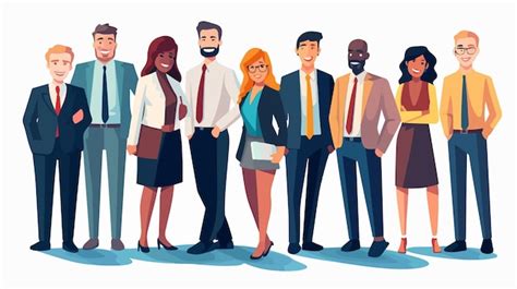 Professional Cartoon Business Persons Characters For Office