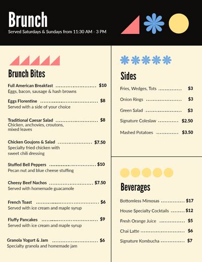 Cute Cafe Menu Items