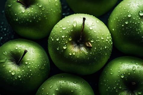 Premium Ai Image Many Green Apples Background Neural Network Ai Generated