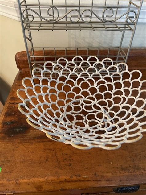 Great Finds Online Auctions Decorative Wire Basket And Self