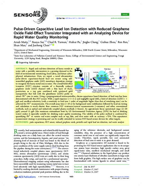 Pdf Pulse Driven Capacitive Lead Ion Detection With Reduced Graphene