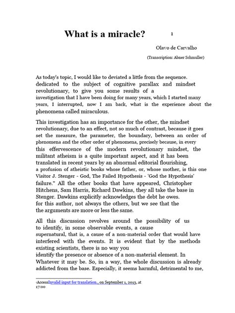 Understanding Miracles And Their Causes Pdf Miracle Science