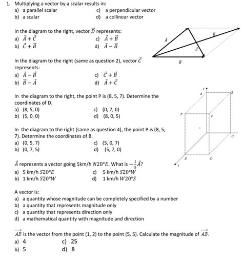 Solved Multiplying A Vector By A Scalar Results In A A Chegg Com