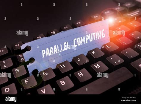 Hand Writing Sign Parallel Computing Business Approach Simultaneous