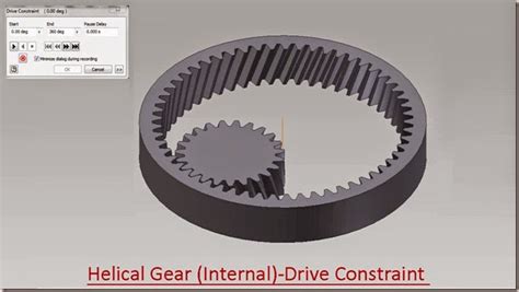 3d Solid Modelling Videos Helical Gear Internal Drive Constrain