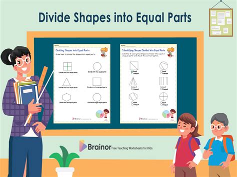 Divide Shapes Into Equal Parts Worksheets 15 Free Pages