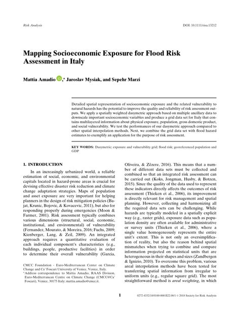 pdf mapping socioeconomic exposure for flood risk assessment in italy