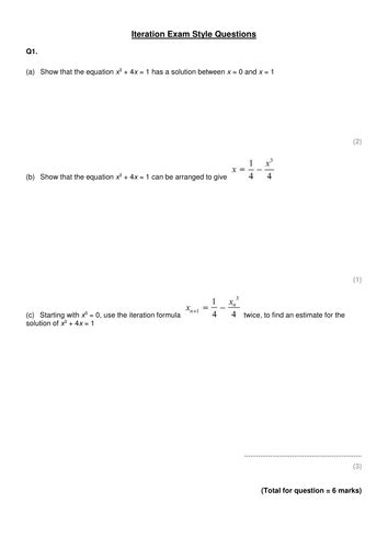 Iteration Exam Style Questions Teaching Resources Iteration Exam Style Questions Teaching Resources