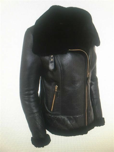 Womens Lambskin Black Leather Jacket Slim Fit Aviator Bomber Leather