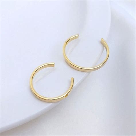 18k 골드 도금 반원 모양 비즈 프레임 기하학 링크 스페이서 커넥터 Diy 귀걸이 수제 보석 만들기 4 개 쥬얼리 만들기