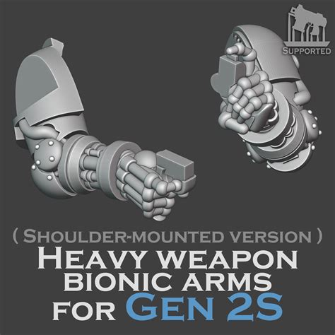 🔫 Gen2s Heavy Weapon Bionic Arms Shoulder Mounted Version・ 3d File