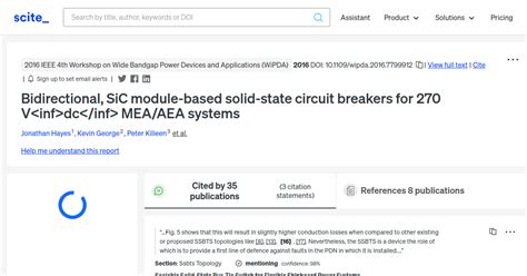 Bidirectional Sic Module Based Solid State Circuit Breakers For 270 V Dc Mea Aea Systems