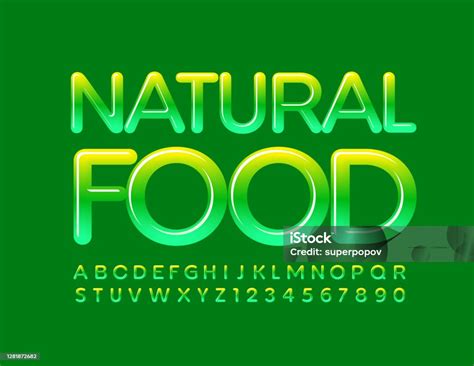 벡터 메뉴 템플릿 내추럴 푸드 광택 밝은 알파벳 문자 및 숫자 세트 0명에 대한 스톡 벡터 아트 및 기타 이미지 0명 개념 건강한 생활방식 Istock