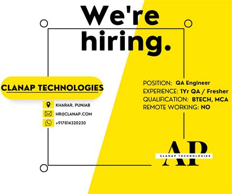 Clan Ap Technologies On Linkedin Hiring Career Qa Engineers