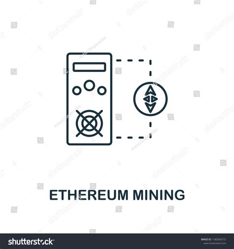 Ethereum Mining Outline Icon Monochrome Style Stock Vector Royalty Free 1180560772 Shutterstock