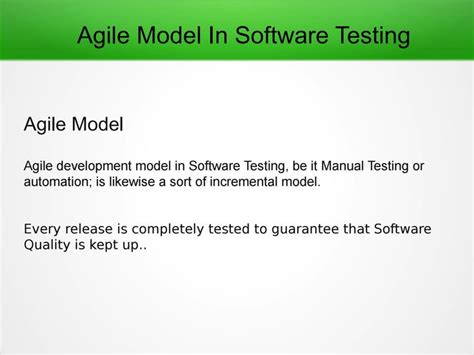 Agile Model In Software Testing Agile Development Software Testing Agile