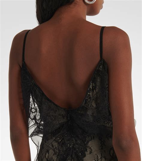 Sheer Lace Bodysuit In Black The Attico Mytheresa