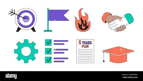 Building Career 2d Linear Cartoon Objects Set Stock Vector Image And Art Alamy