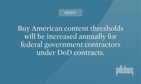 Proposed Rule Increases Buy American Act Content Thresholds For Dod