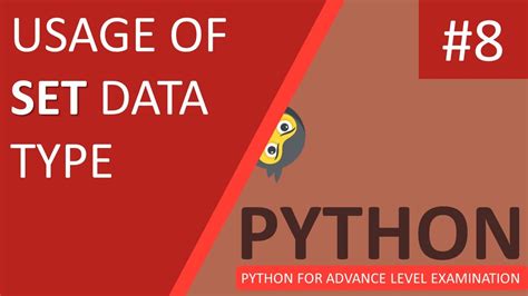 Python Tutor 08 Usage Of Set Data Type Youtube