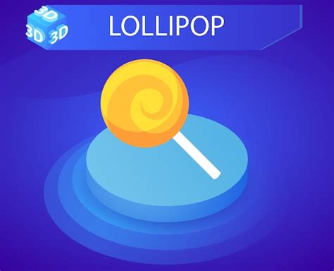 롤리팝 아이소메트릭 디자인 아이콘 벡터 웹 그림 3d 다채로운 개념 프리미엄 벡터