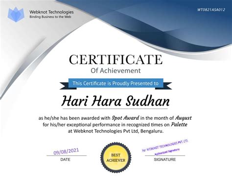 Hari Hara Sudhan S On Linkedin Webknottechnologies Award Internship