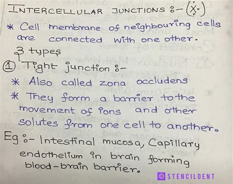 Intercellular Junctions Physio Notes Learn It Easy With Stencildent