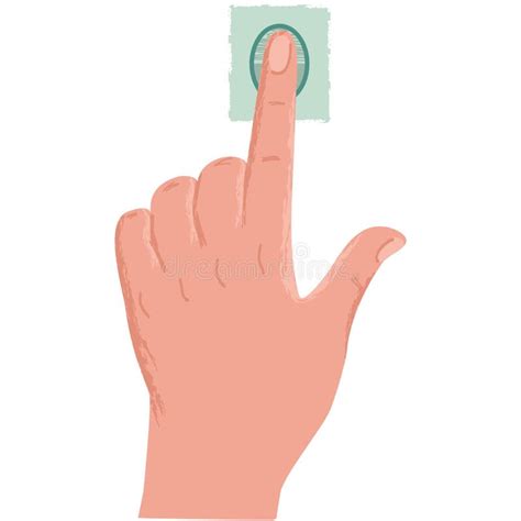 Hand On Fingerprint Scanner Vector Isolated Icon Stock Vector Illustration Of Authentication