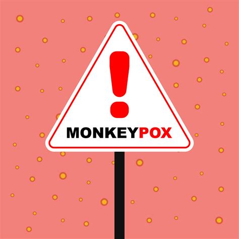 Monkeypox Warning Sign On White Triangle Shape And Pox Pattern Pink