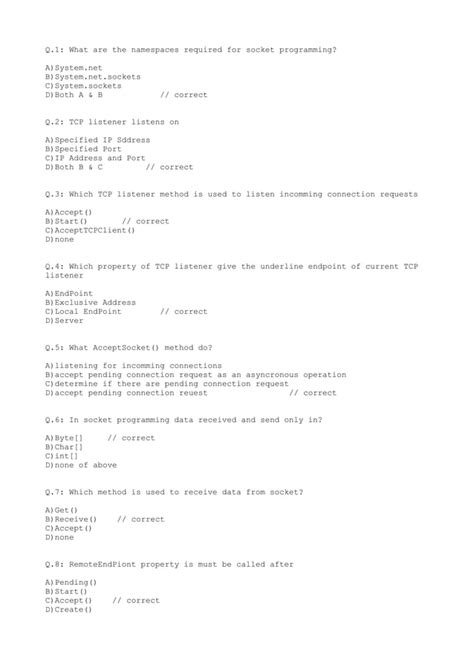 Mc Qs Socket Programming Pdf