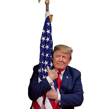 Donald Trump Hugging American Flag Greeting Card For Sale By Anhdoo