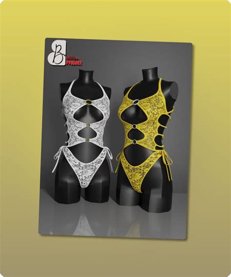 Billionproject Swimsuit With Lace Sims 4 Clothing Cc In 2025 Sims 4 Piercings Sims 4 Sims