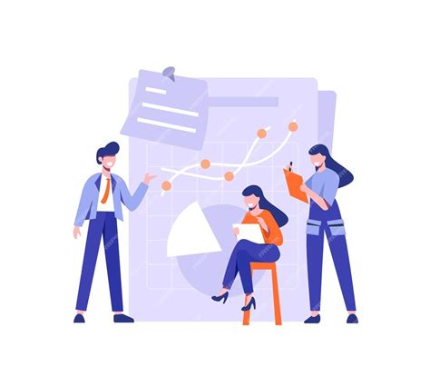 Premium Vector Data Analysis Concept People Work With Data On Charts Teamwork Auditing