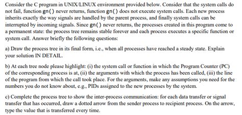 Consider The C Program In Unixlinux Environment