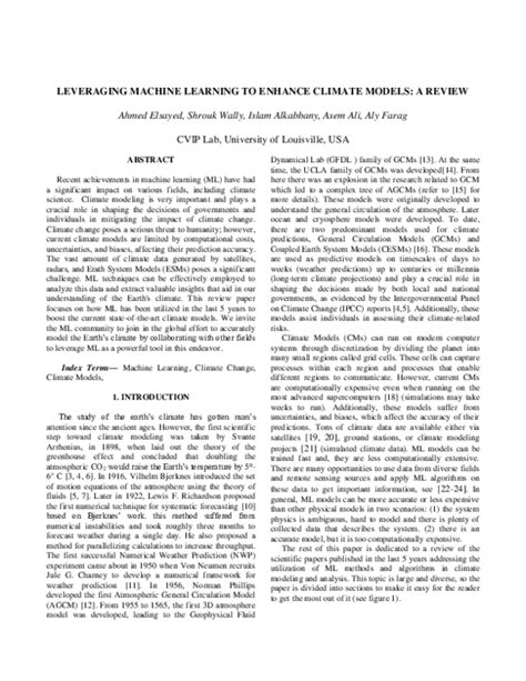 Pdf Leveraging Machine Learning To Enhance Climate Models A Review