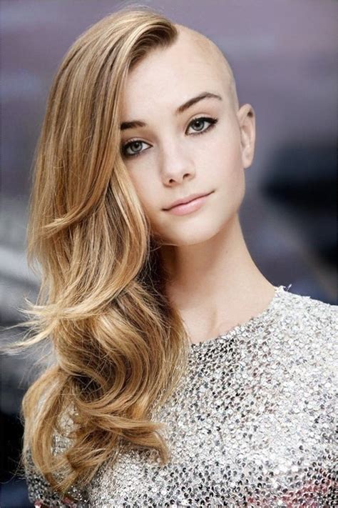 Pin By Alex Anders On Bald Half Shaved Hair Shaved Side Hairstyles