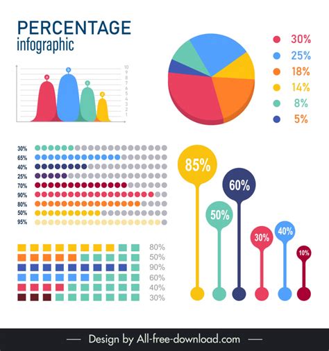 Business Infographic Design Elements Colorful Charts Shapes Vectors Images Graphic Art Designs