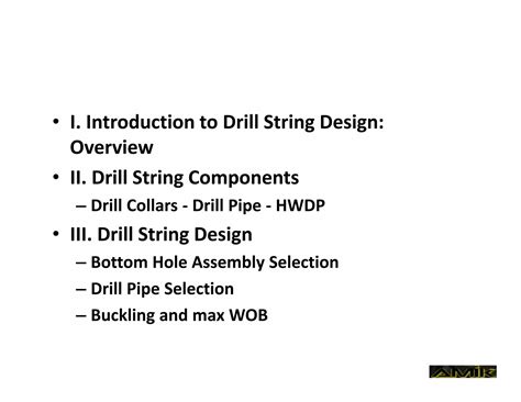 Solution Drill String Design Studypool