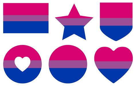 Bisexual Pride Flag In Shape Set 25863359 Png