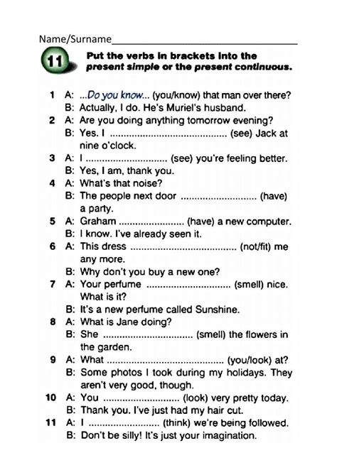 Present Simple Or Present Continuous Stative Verbs
