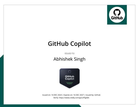 Githubcopilot Certification Ai Softwaredevelopment Learningjourney Abhishek Singh