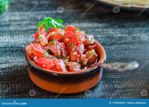 Pico De Gio Sauce Homemade Cooking Close Up Mexican Food Stock Photo Image Of Grind Mango