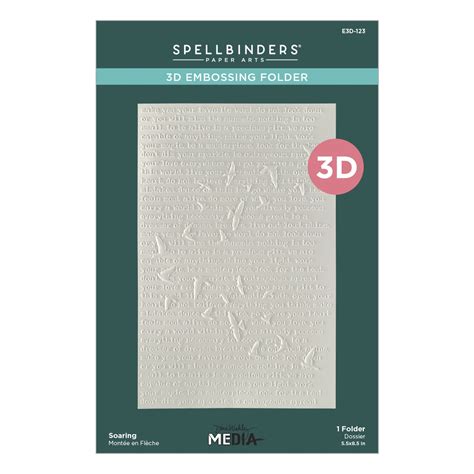 Spellbinders 3d Embossing Folder By Dina Wakley Soaring Collaged Birds 810176102428