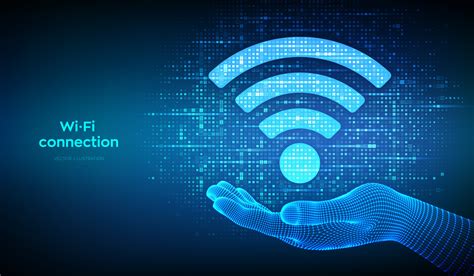 Wi Fi Network Icon Wi Fi Sign Made With Binary Code In Hand Wlan Access Wireless Hotspot