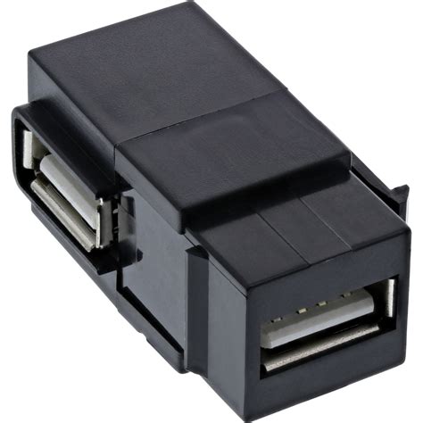 Intos Electronic Ag 76202j Inline® Usb 2 0 Snap In Module Usb A F F Angled Black Housing